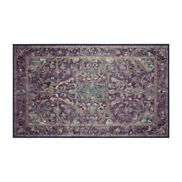 Bungalow Rose Machine Washable Purple Area Rug | Wayfair