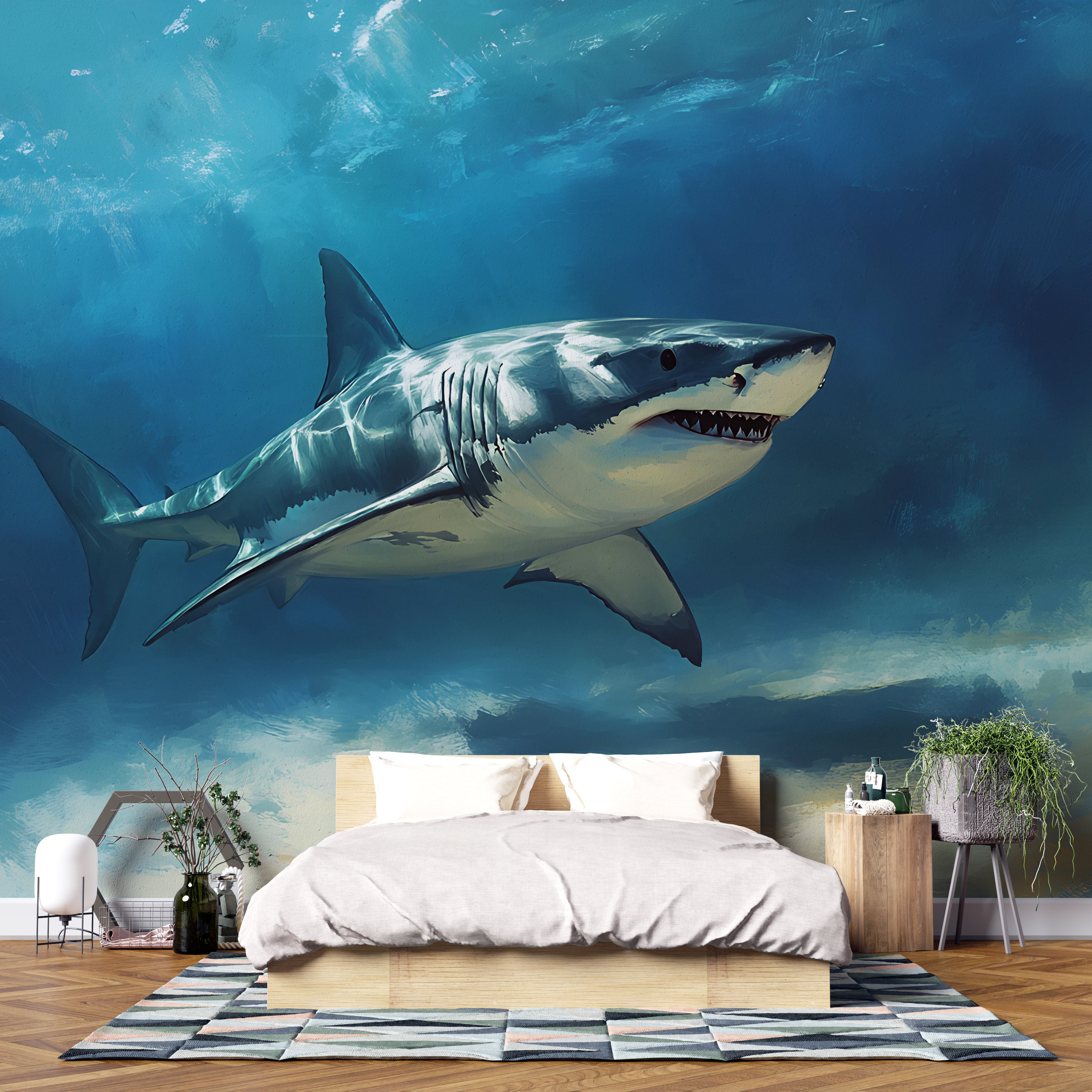 Rosecliff Heights Underwater Shark Adventure Wallpaper – Realistic ...