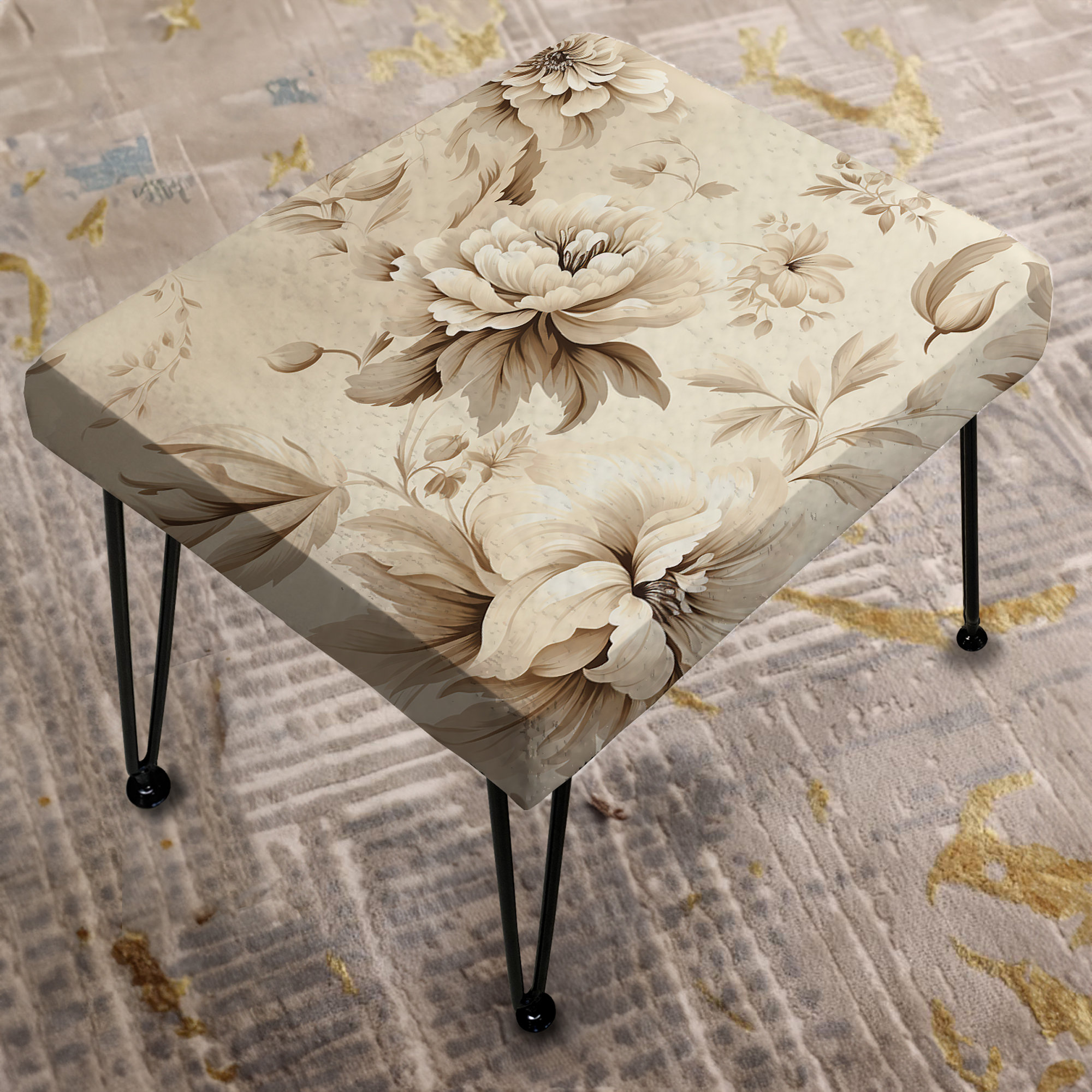 Design Art Minimalist Chic Victorian Pattern I - Floral Rectangle ...