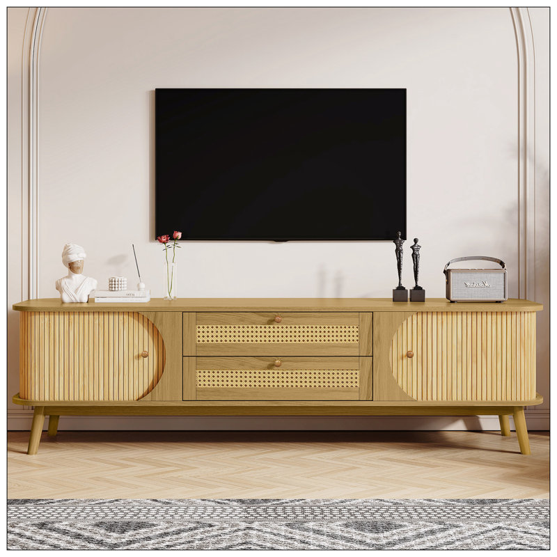 Bay Isle Home™ Rattan TV Stand for TVs up to 75" | Wayfair