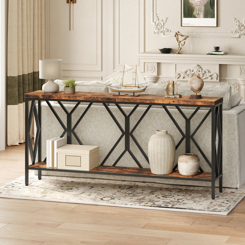17 Stories 70.8" Console Table with 2 Tier and Storage & Reviews | Wayfair