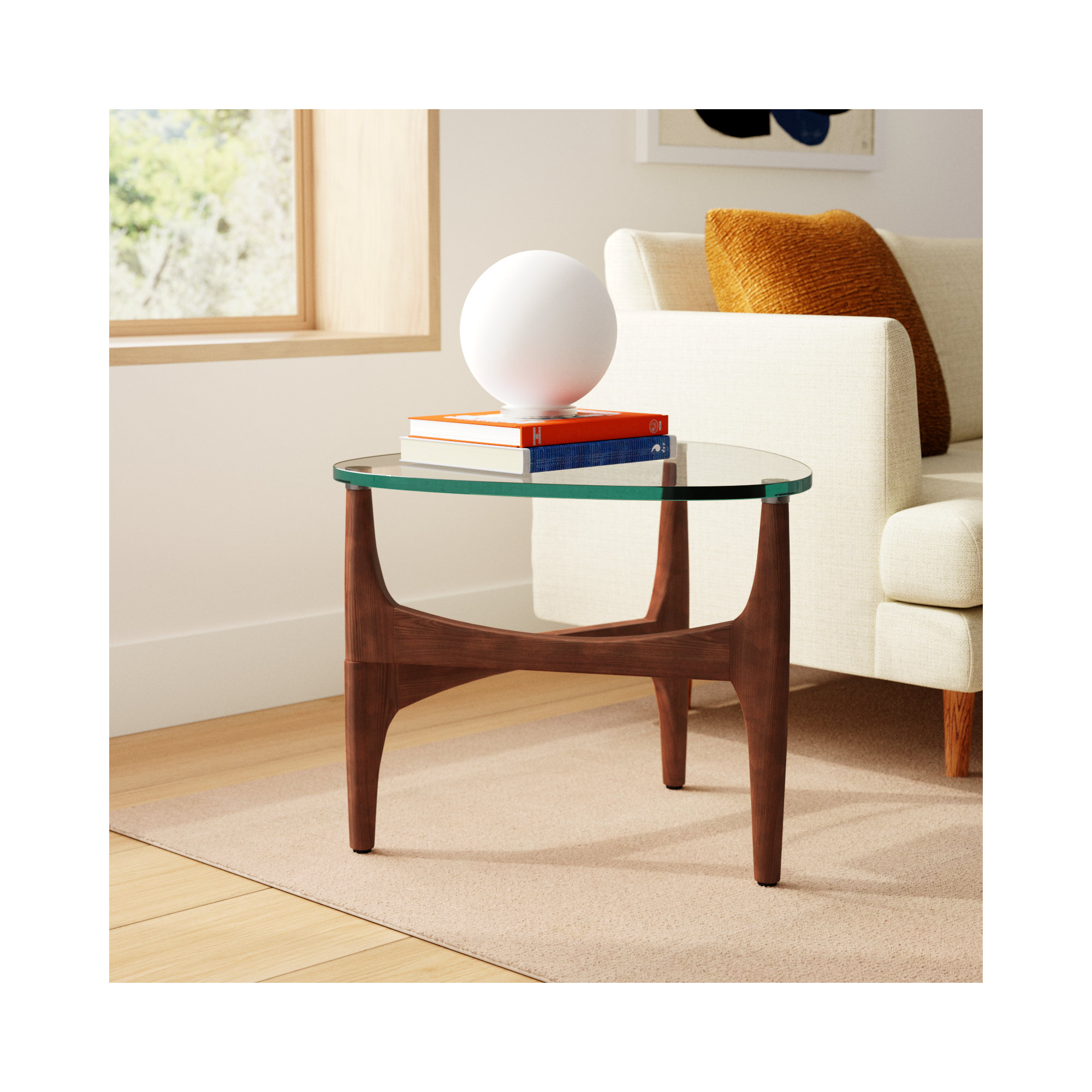 AllModern Etna Glass 3 Legs End Table & Reviews | AllModern