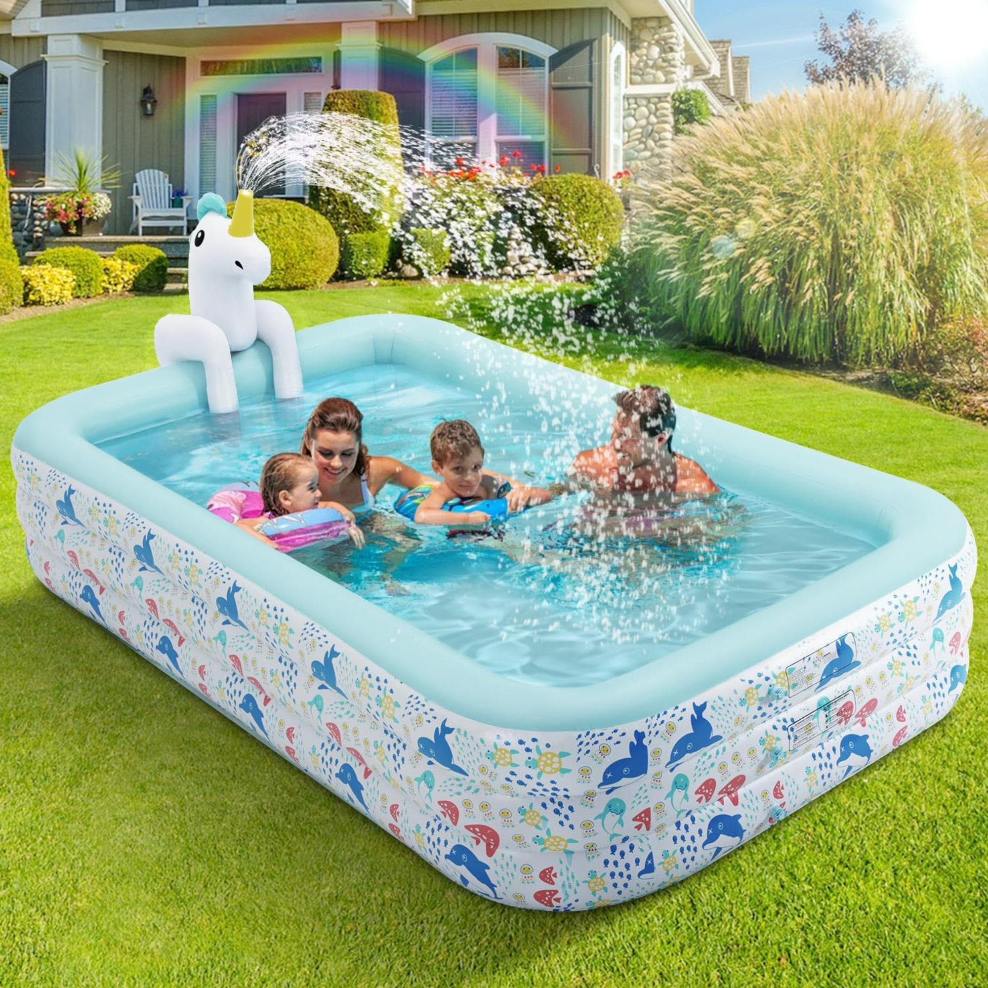 Textiles Hub Inflatable Pool For Kids And Adults, Large Blow Up ...