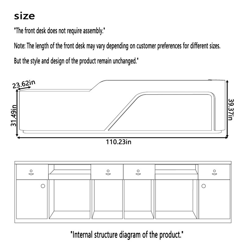 Orren Ellis Contemporary bar counter，Reception desk with transaction ...