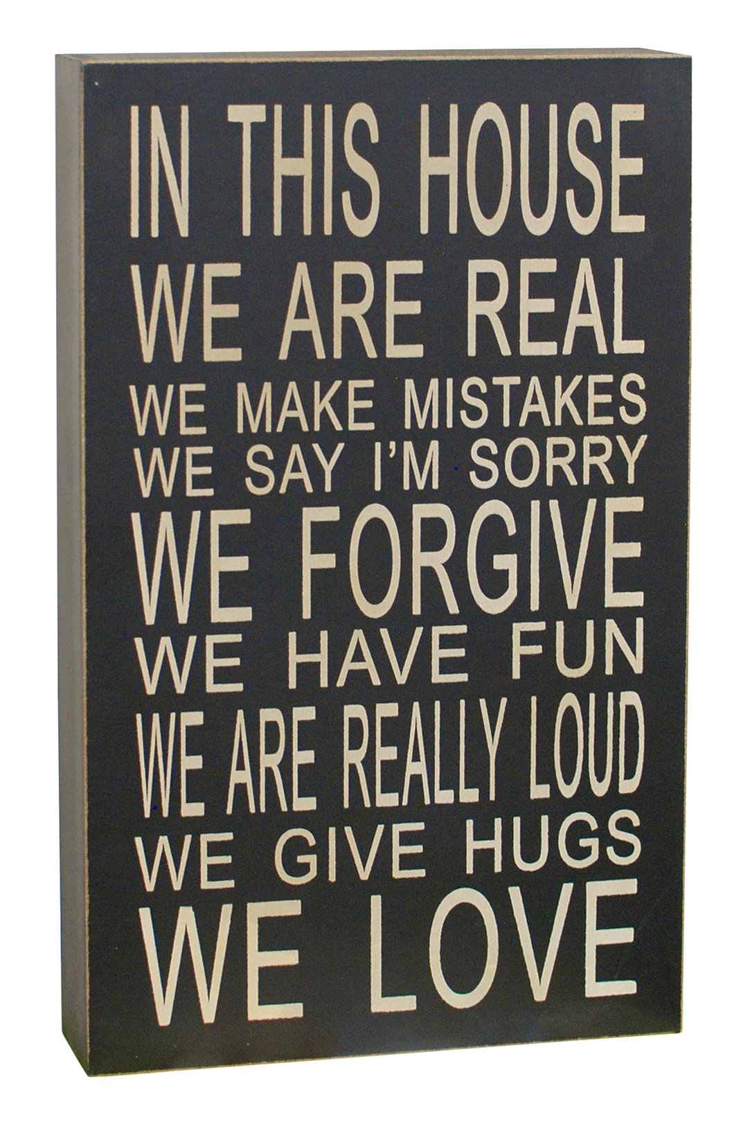 Charlton Home® "In This House We Are Real" Chunky Wisdom Sign Wall ...
