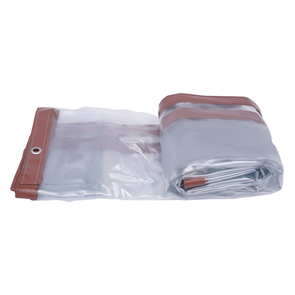 Lomana 98'' W x 98'' D Plastic Transparent Cover Retractable Fabric ...