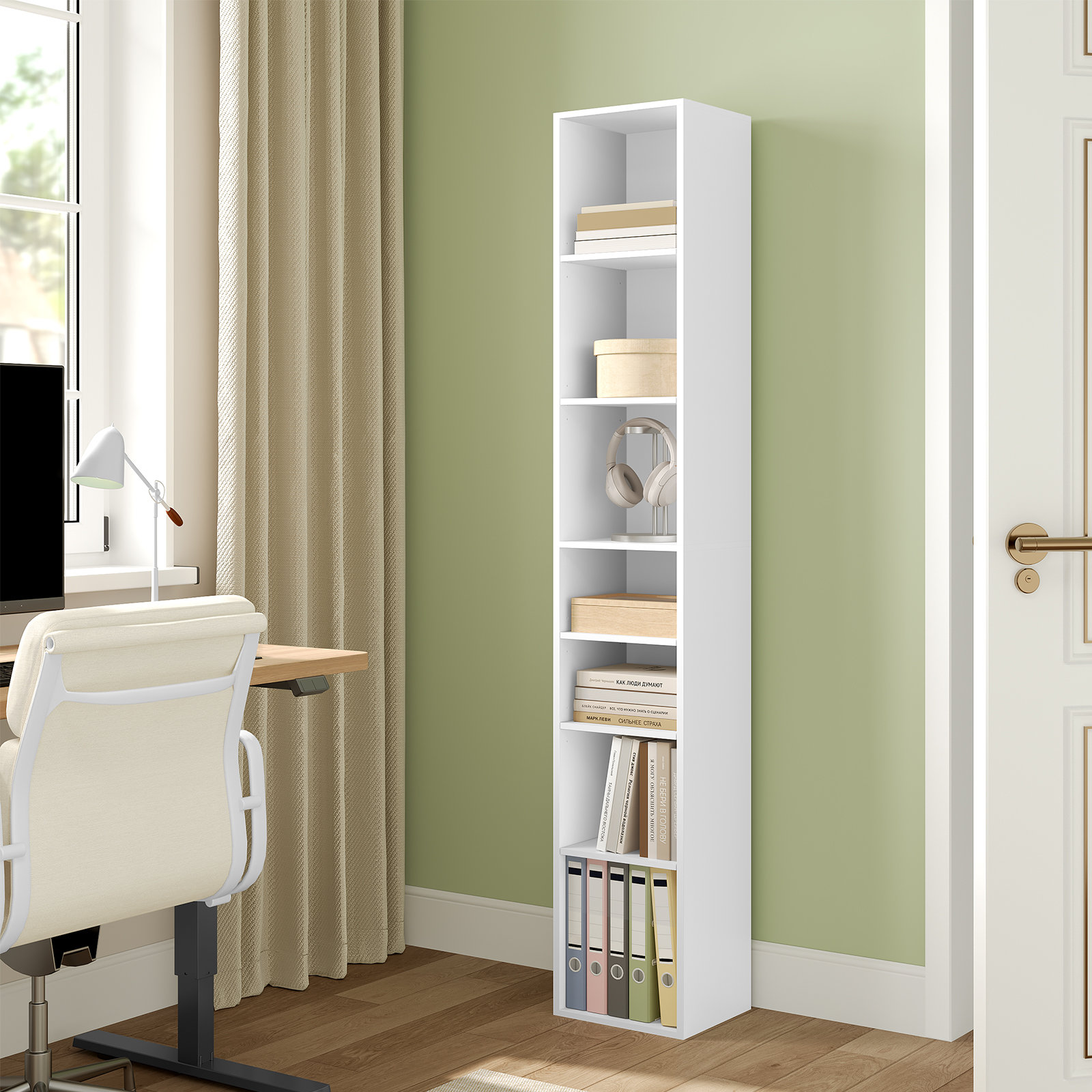 17 Stories Bookcase, Open Shelf With 7 Cubes, Cube Shelf, Room Divider ...