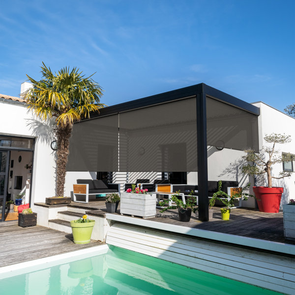 Symple Stuff Semi-Sheer Outdoor Roller Shade "& Reviews" | Wayfair