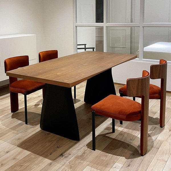 Dining Elegance Contrasting Color Solid Wood Dining Table Solid Wood ...