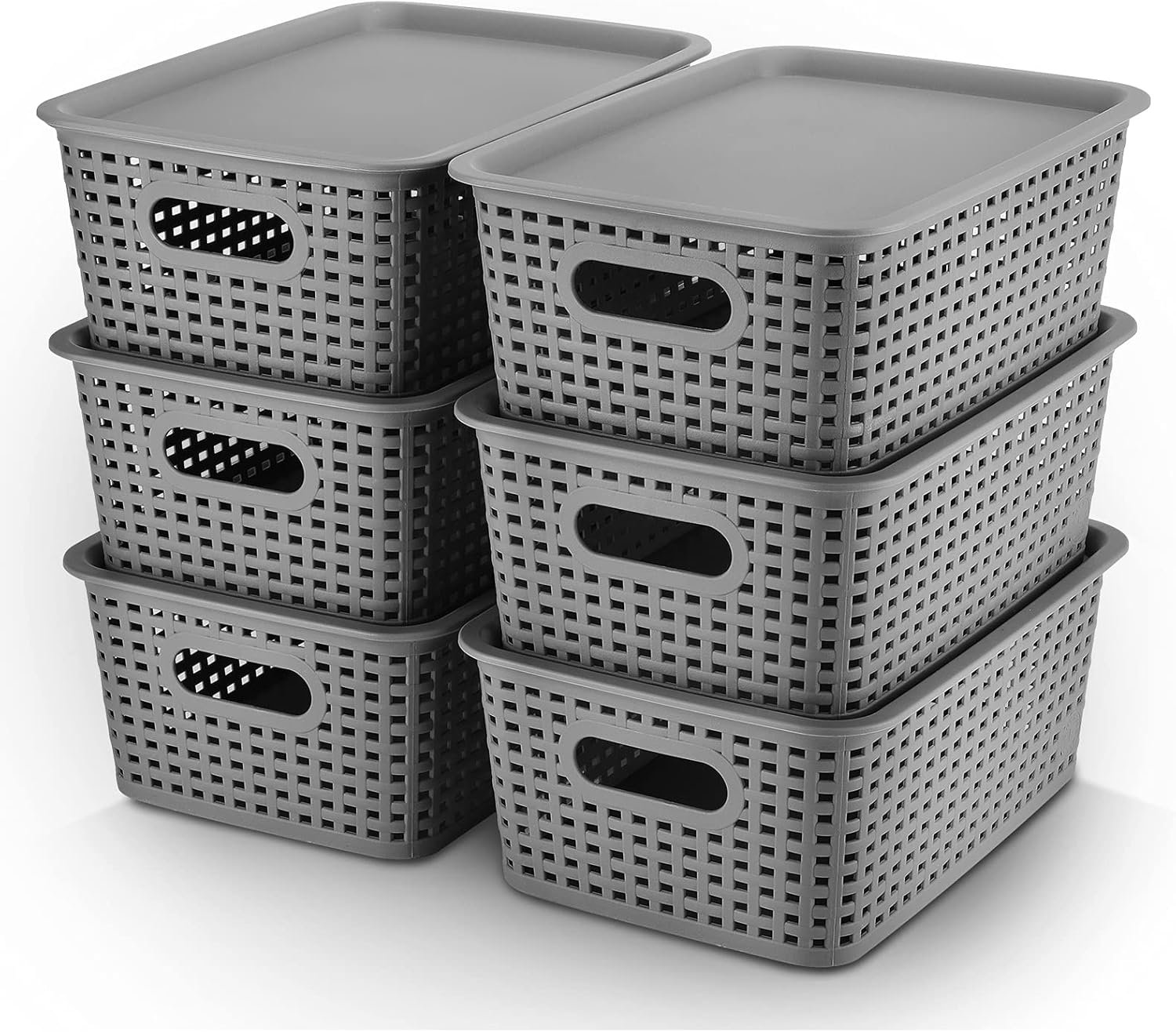 Latitude Run® Plastic Storage Baskets Bins With Lid Organizing ...