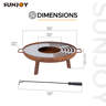 Sunjoy 28 inch Fire Pit, Outdoor Steel Wood Burning Fire Pits, Patio ...