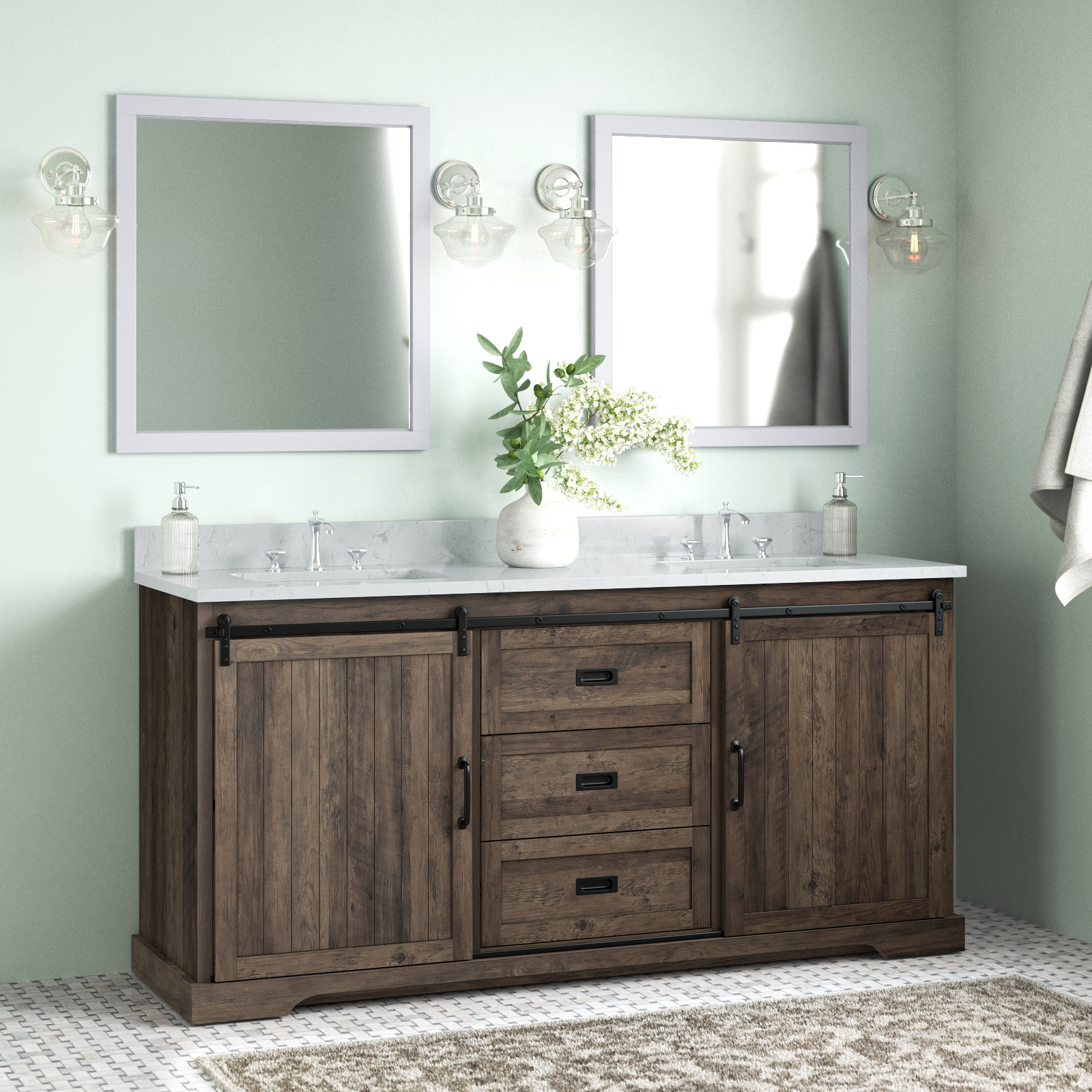 Laurel Foundry Modern Farmhouse® Cayden 72" Double Bathroom Vanity Set ...