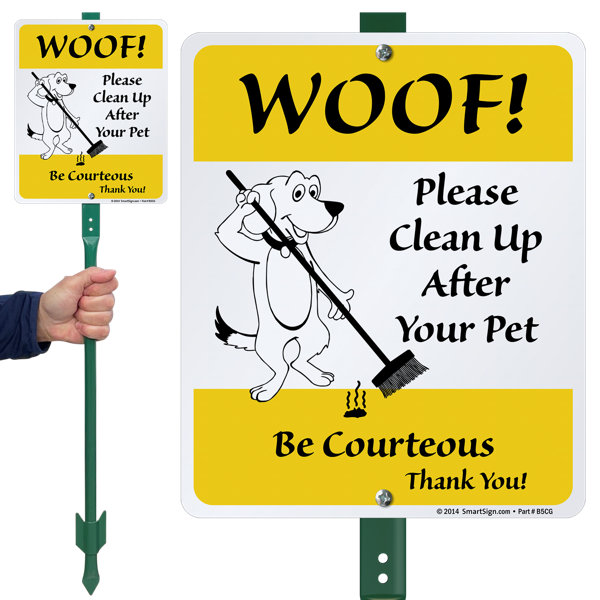 SmartSign Please Clean up After Your Pet Sign and Stake Kit | Wayfair