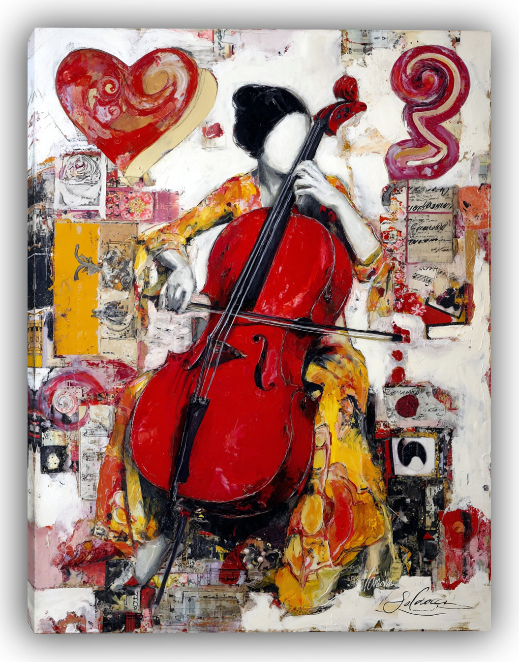 Mercer41 Harmony of Hearts - Expressive Cello Player Wall Art | Wayfair