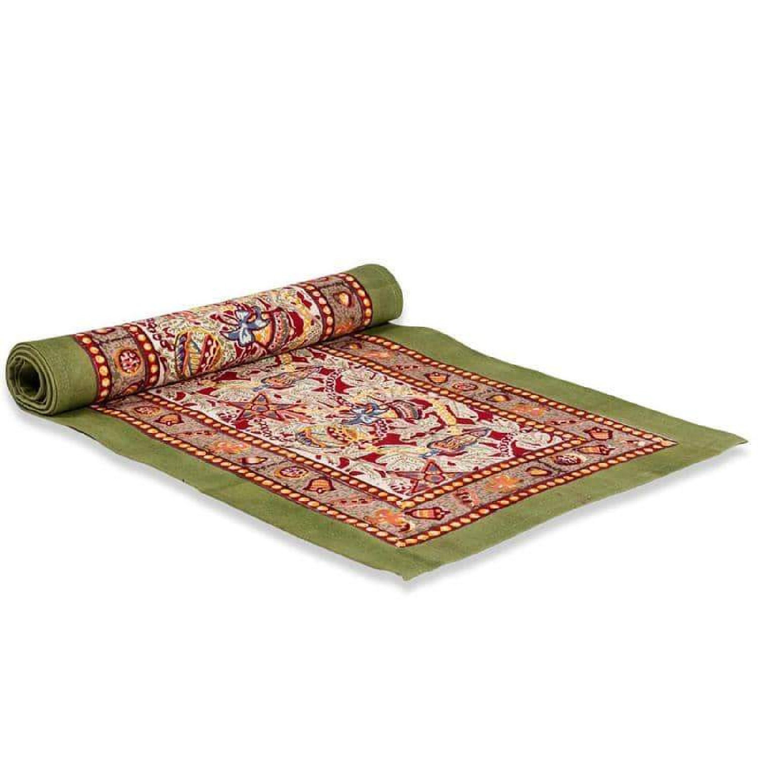 Birch Lane™ Woodbridge Red/Green/Orange Table Runner & Reviews | Wayfair