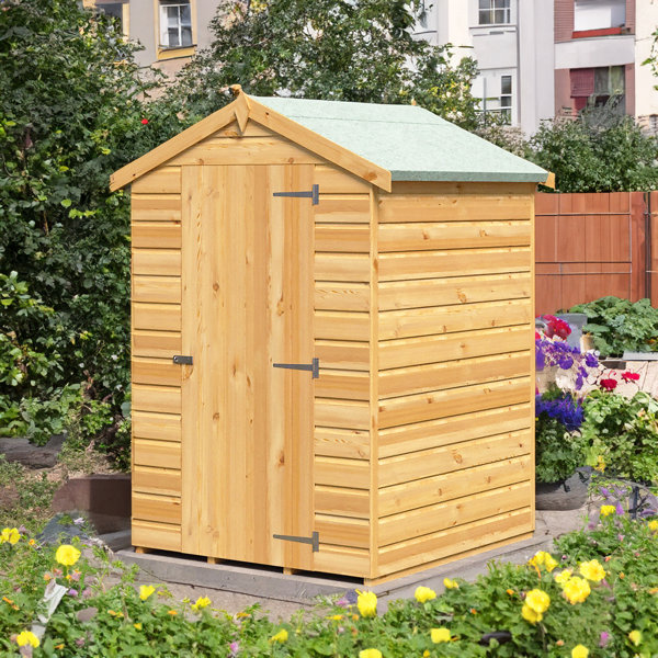Shire GB Shetland 4 ft. W x 4 ft. D Wood Shiplap Steep Slope Storage ...