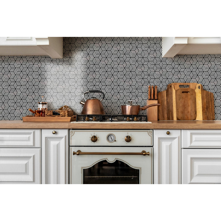 Belluno Designs Rya 5" x 5" Marble Honeycomb Mosaic Wall and Floor Tile ...