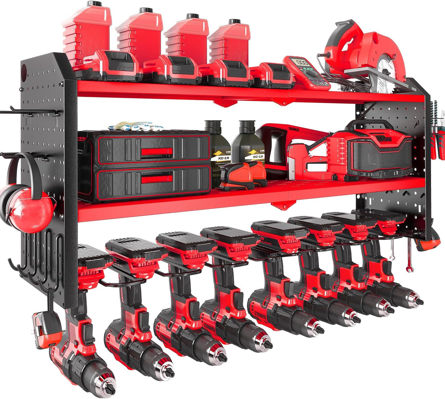 17 Stories Power Tool Storage System: Wall Mount Organizer With ...