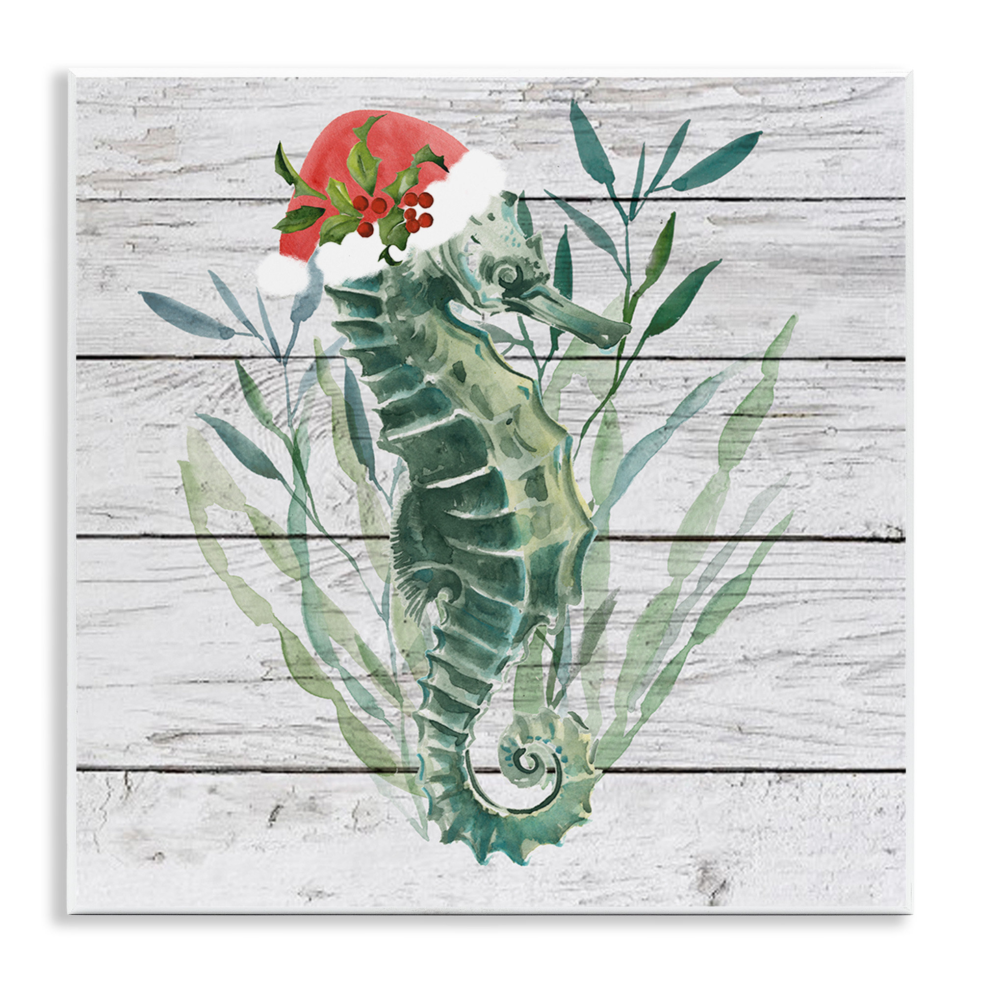The Holiday Aisle® Nautical Christmas Ocean Sea Horse Santa Hat | Wayfair