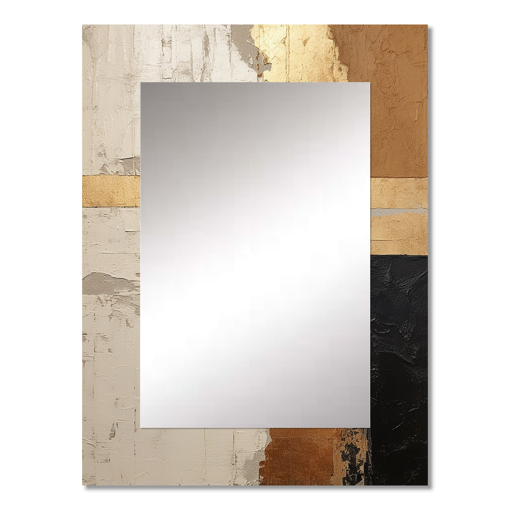 Dakota Fields Abstract Beige Gold Road Collage IV - Abstract Collages ...