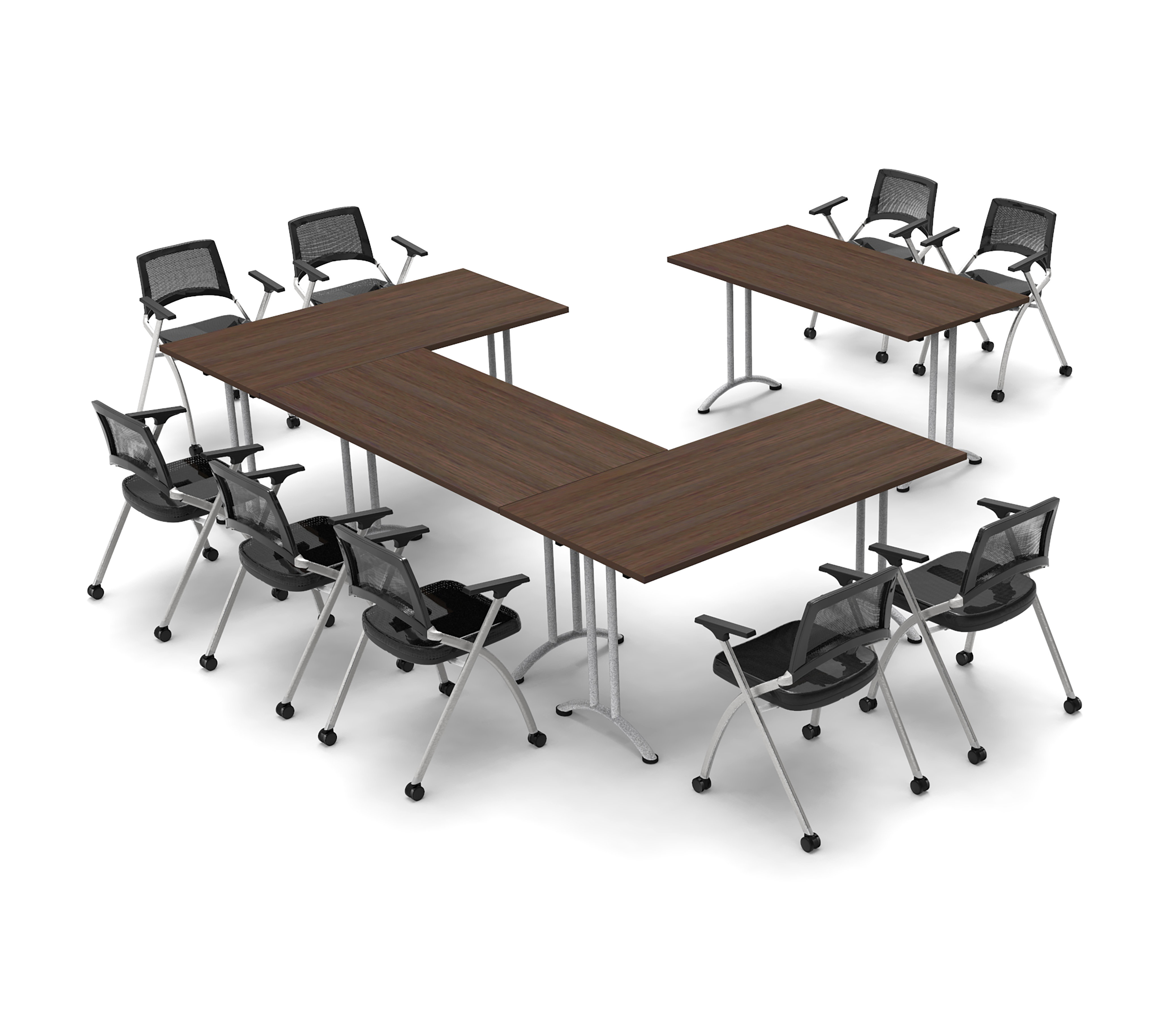 The Twillery Co.® Albritton 9 Person Conference Meeting Tables with 9 ...