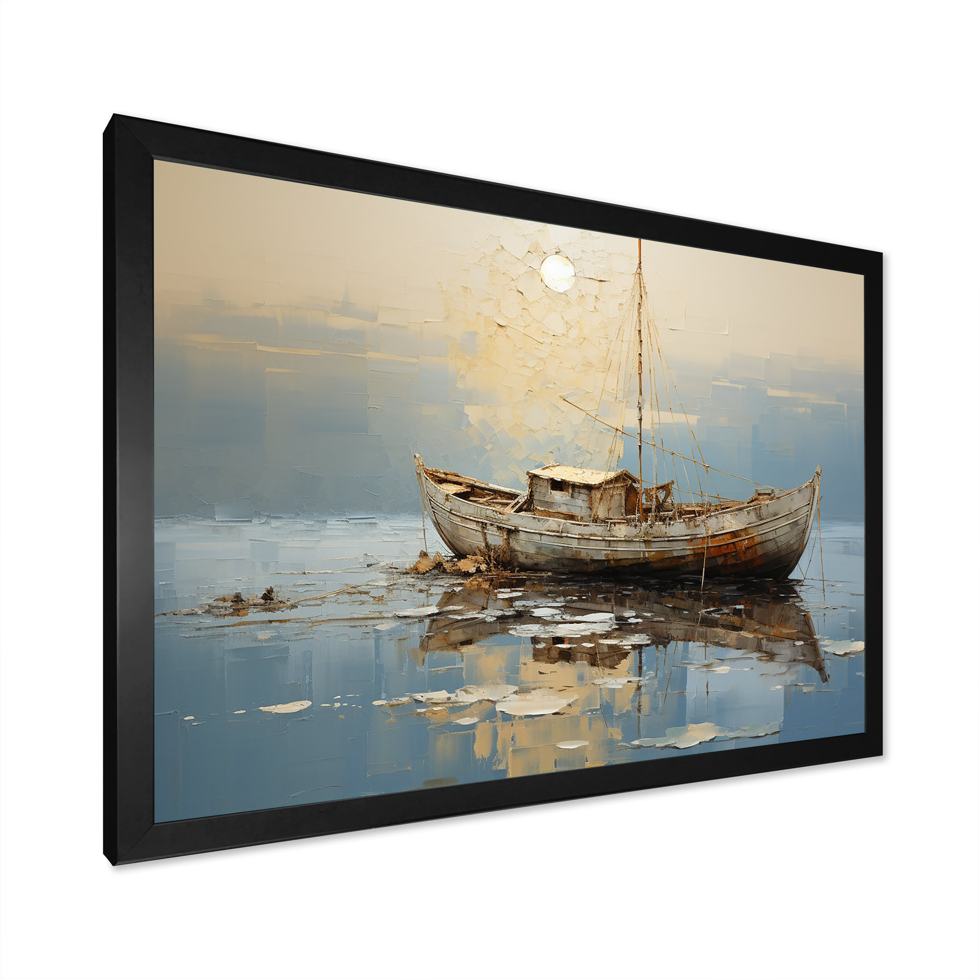 Breakwater Bay Minimalism Gold And Grey Boat Fishing III - Boat Fishing ...