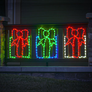 Brite Ideas LED Gift Box 94 Light Lighted Window Décor | Wayfair