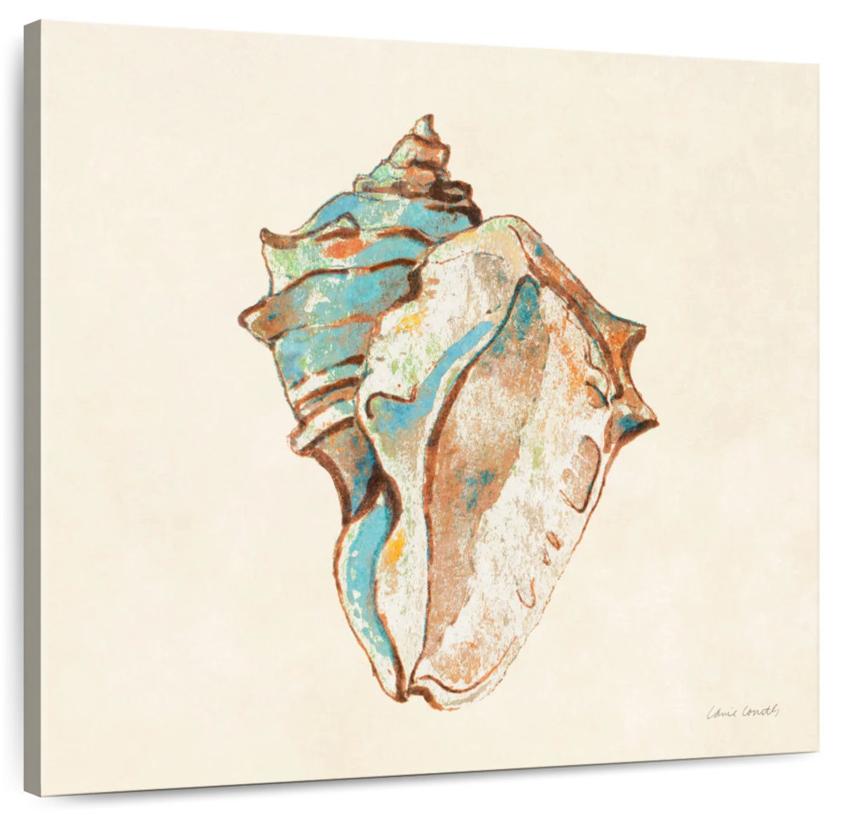 Breakwater Bay Aletra Coastal Teal Seashell II | Wayfair