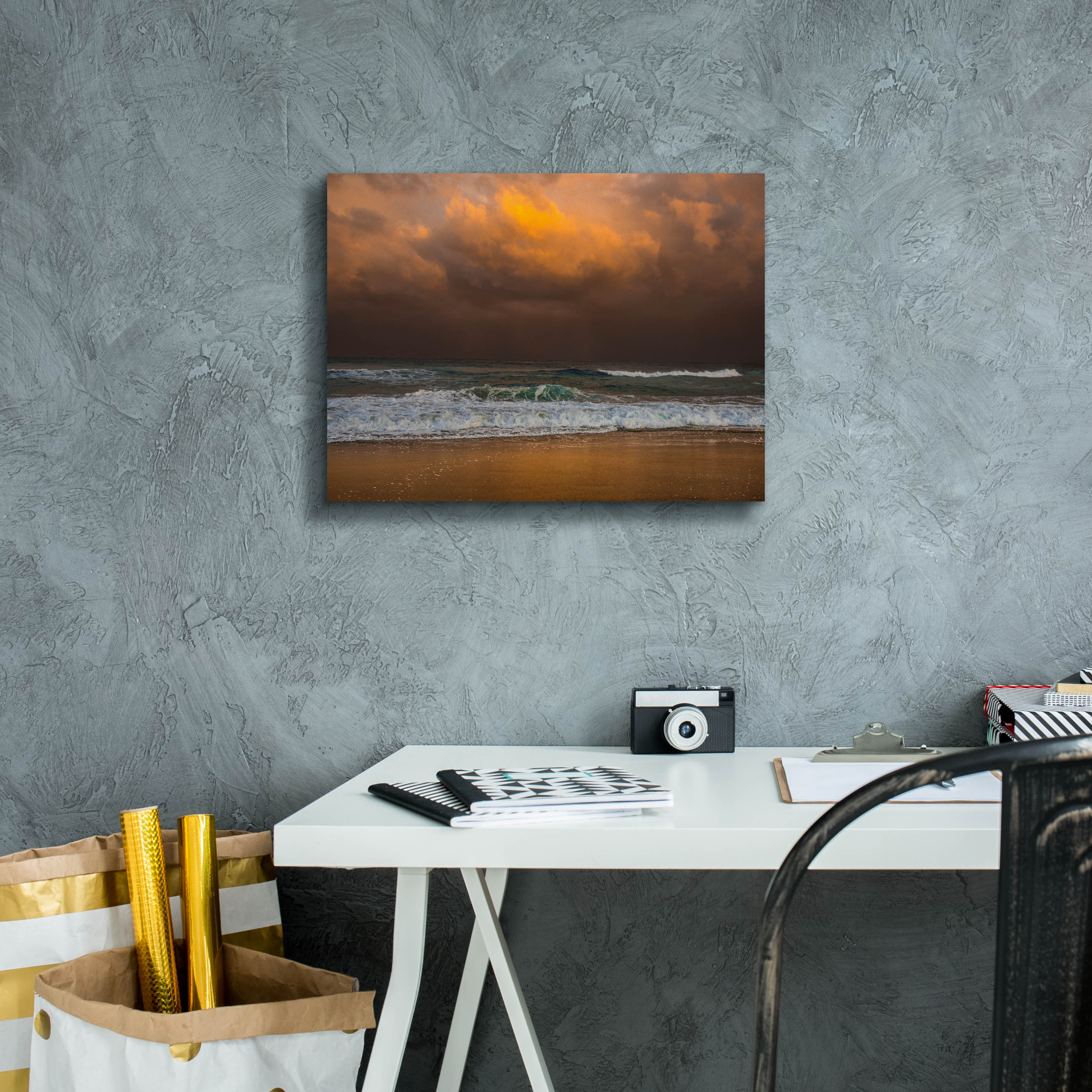 Highland Dunes 'Shoreline Gold' by Verne Varona, Canvas Wall Art | Wayfair