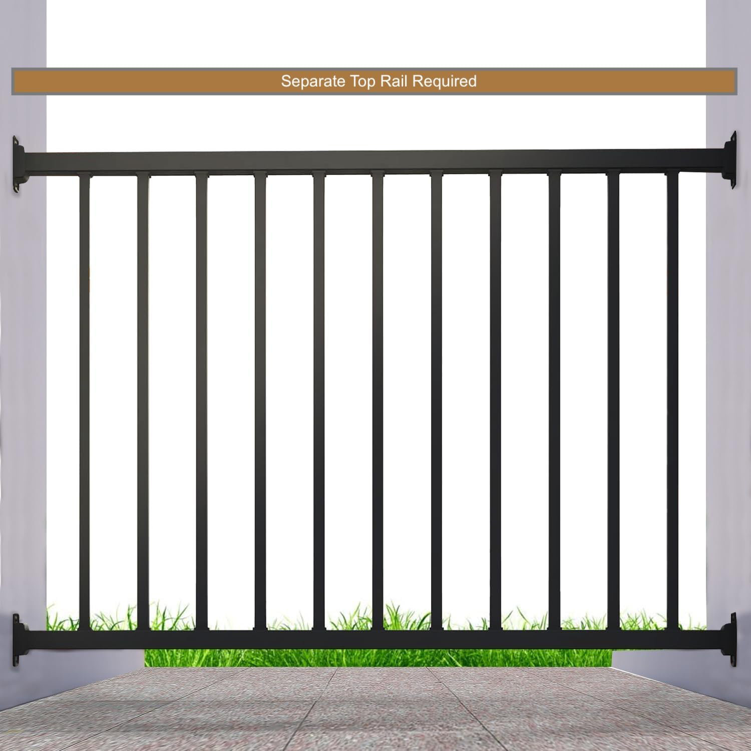 CR Home Metal Railing For Deck, Metal Guard Rail Kit With Balusters For ...