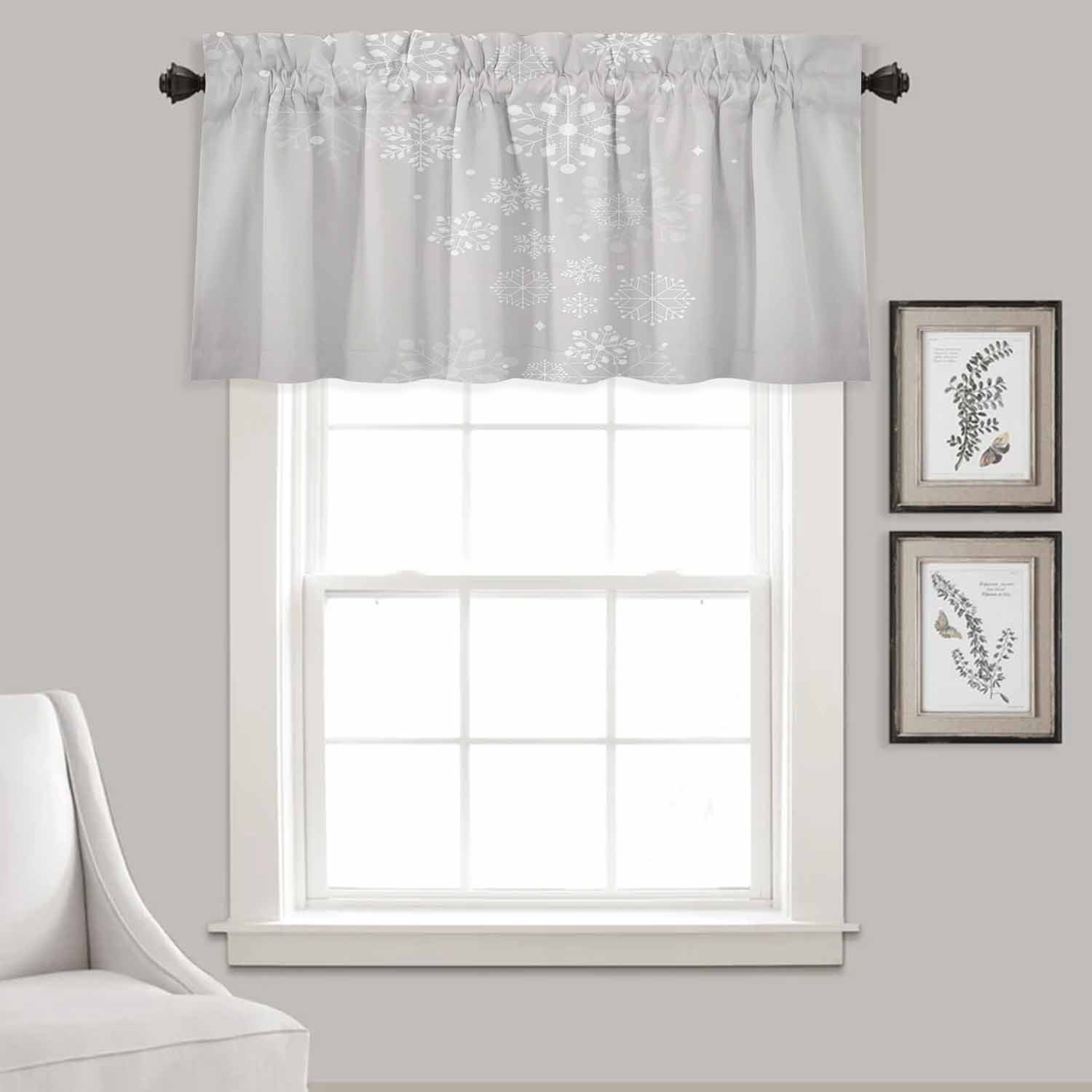 Ophelia & Co. White 52"W Abstract Snow Snowflake Christmas Window ...