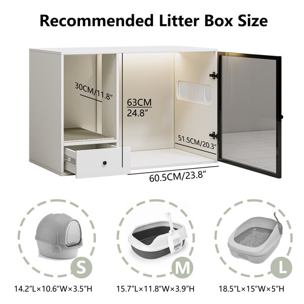 Tucker Murphy Pet™ Cat Litter Box Enclosure Modern Furniture Style 37 ...