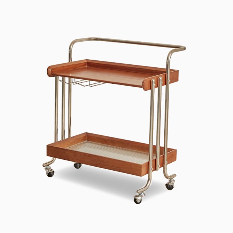 Everly Quinn 28.35" Brown Standard Solid Wood Bar Carts | Wayfair