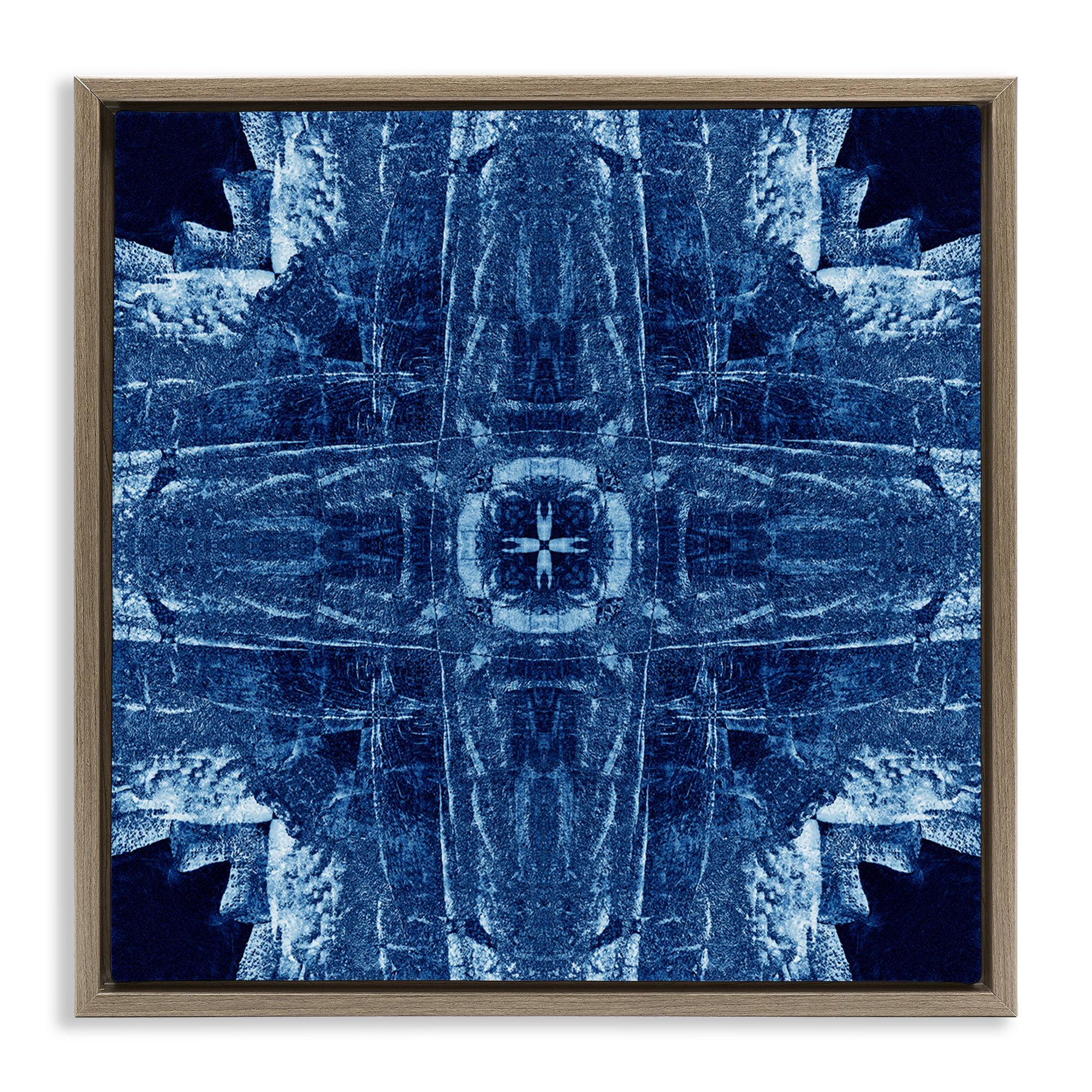 Wrought Studio™ Navy Blue Geometric Shapes Floating Frame Art by El ...