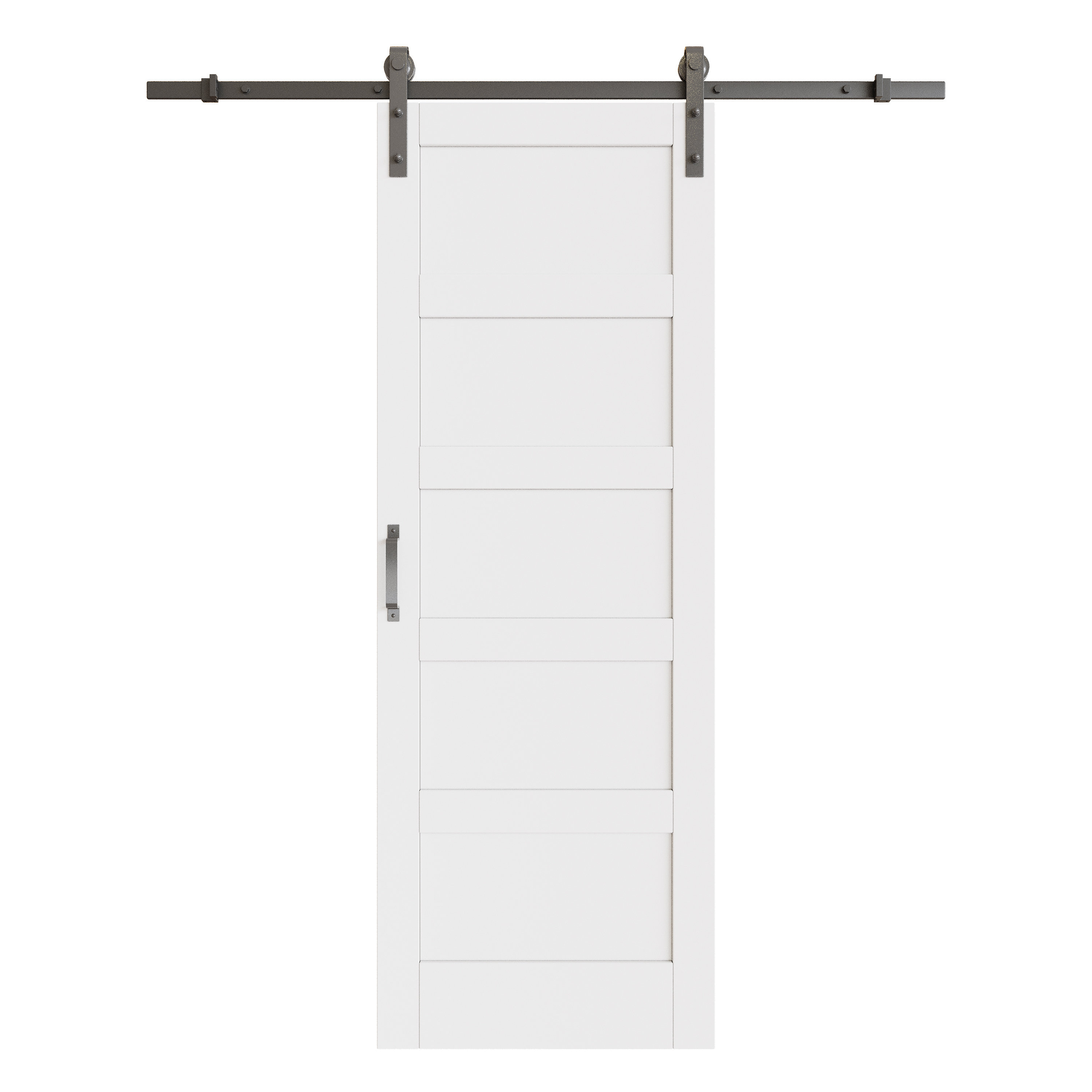 HOZONE Panelled Manufacture Wood with PVC Sliding Barn Door with ...