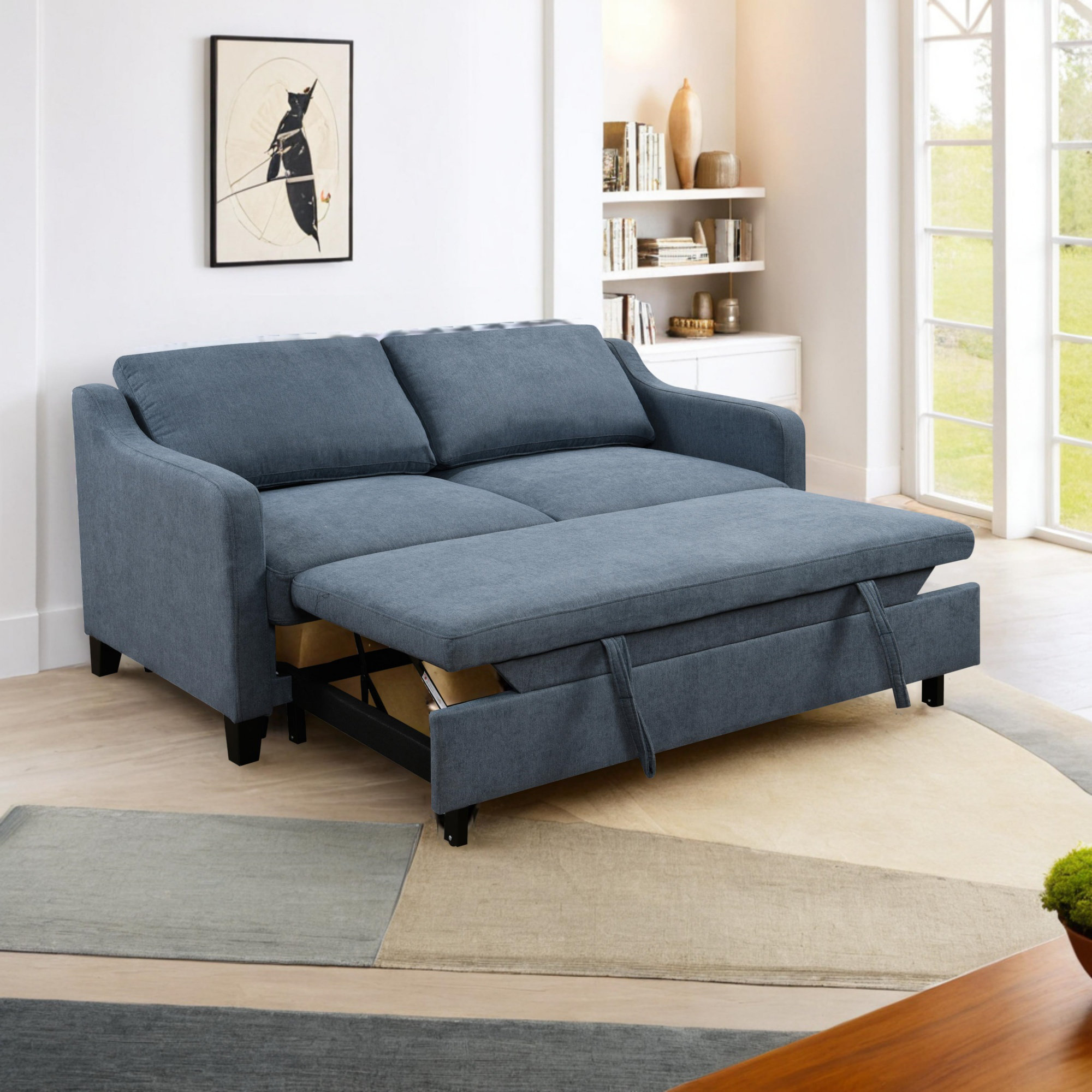 Latitude Run® Zaryab 68.5'' Square Arms Firm Sleeper Sofa 3 in 1 ...