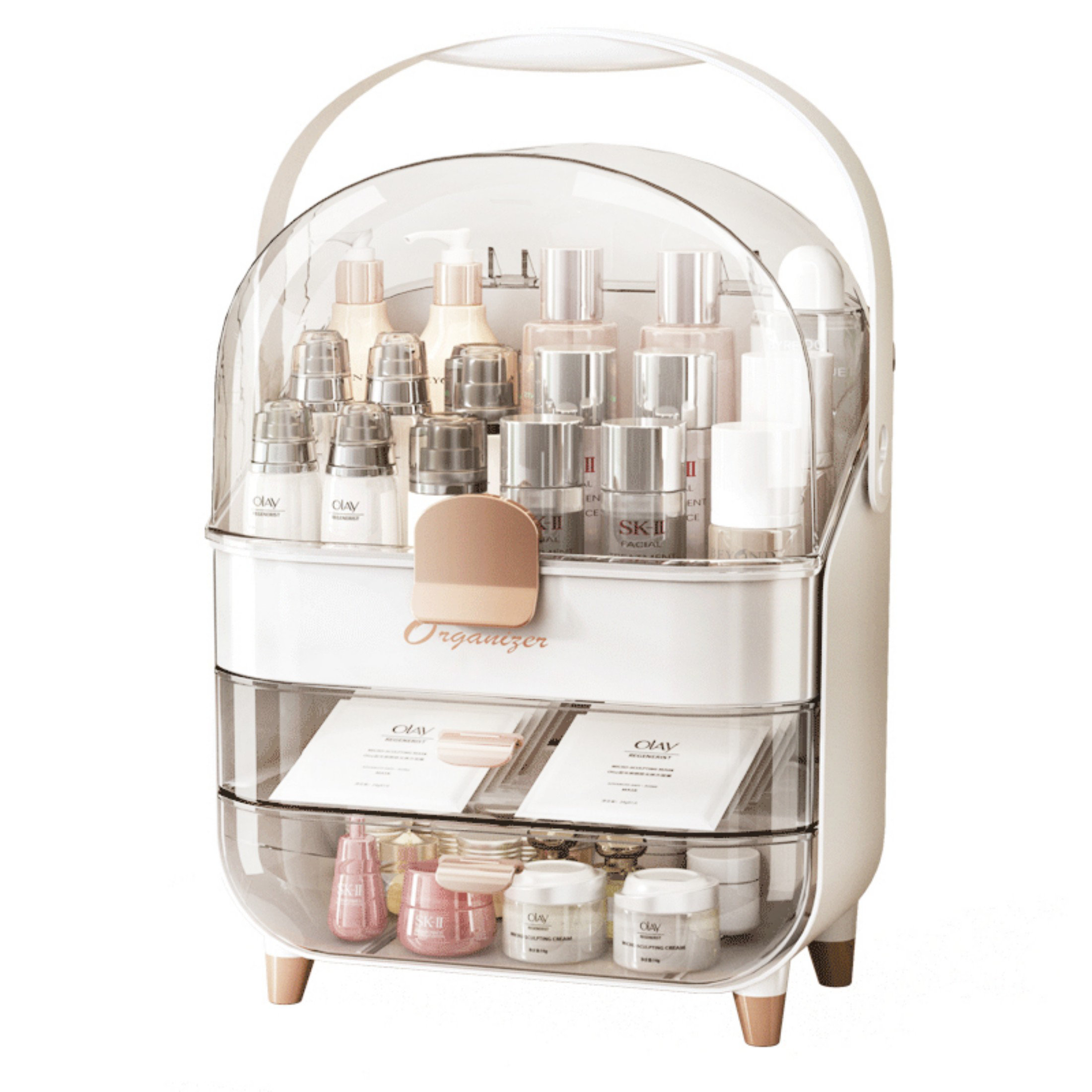 Rebrilliant Traice Dustproof Acryl Makeup Organizer White | Wayfair