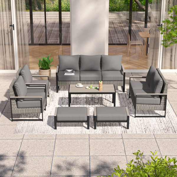 Causeway Bay 7 Piece Patio Conversation Sofa Set with Coffee Table ...