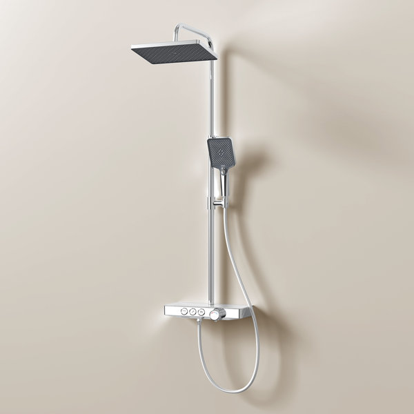 EMKE Shower System with Thermostat, Thermostatic Plate, Hand Shower Jet ...