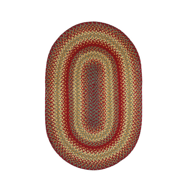 August Grove® Dainah Jute Red Braided Rug, a Red Country Style Braided ...