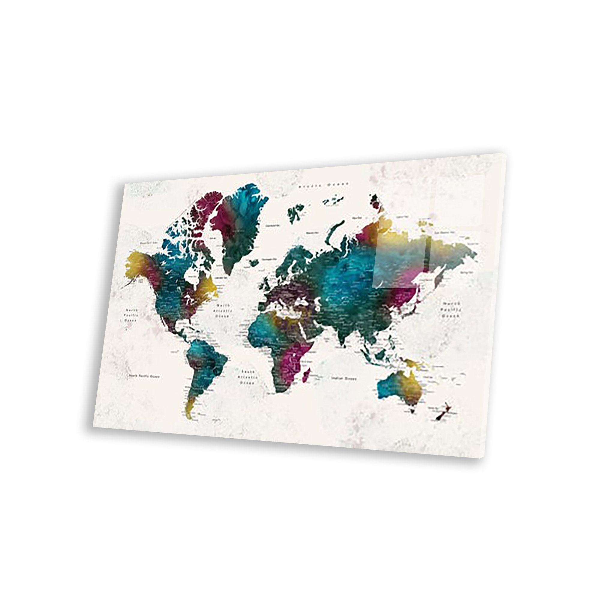 Breakwater Bay Charleena Detailed Watercolor World Map With Cities ...