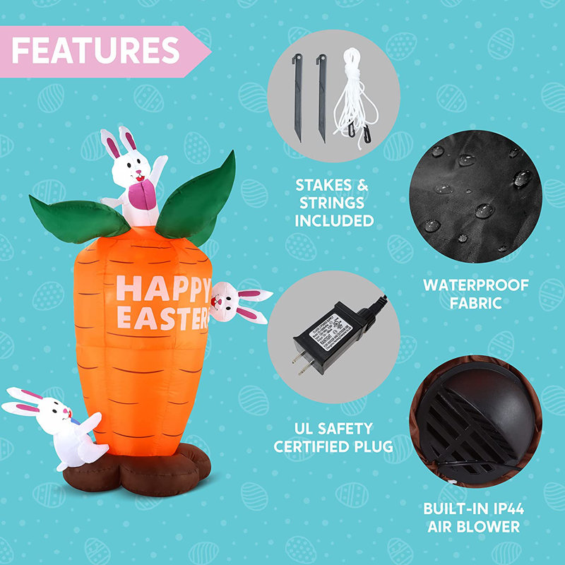 The Holiday Aisle® Bunny Inflatable | Wayfair