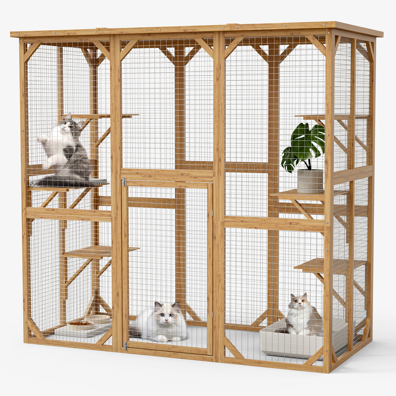 IKIFLY Indoor/Outdoor Playpen Catio Outdoor Cat Enclosure Large Cat ...