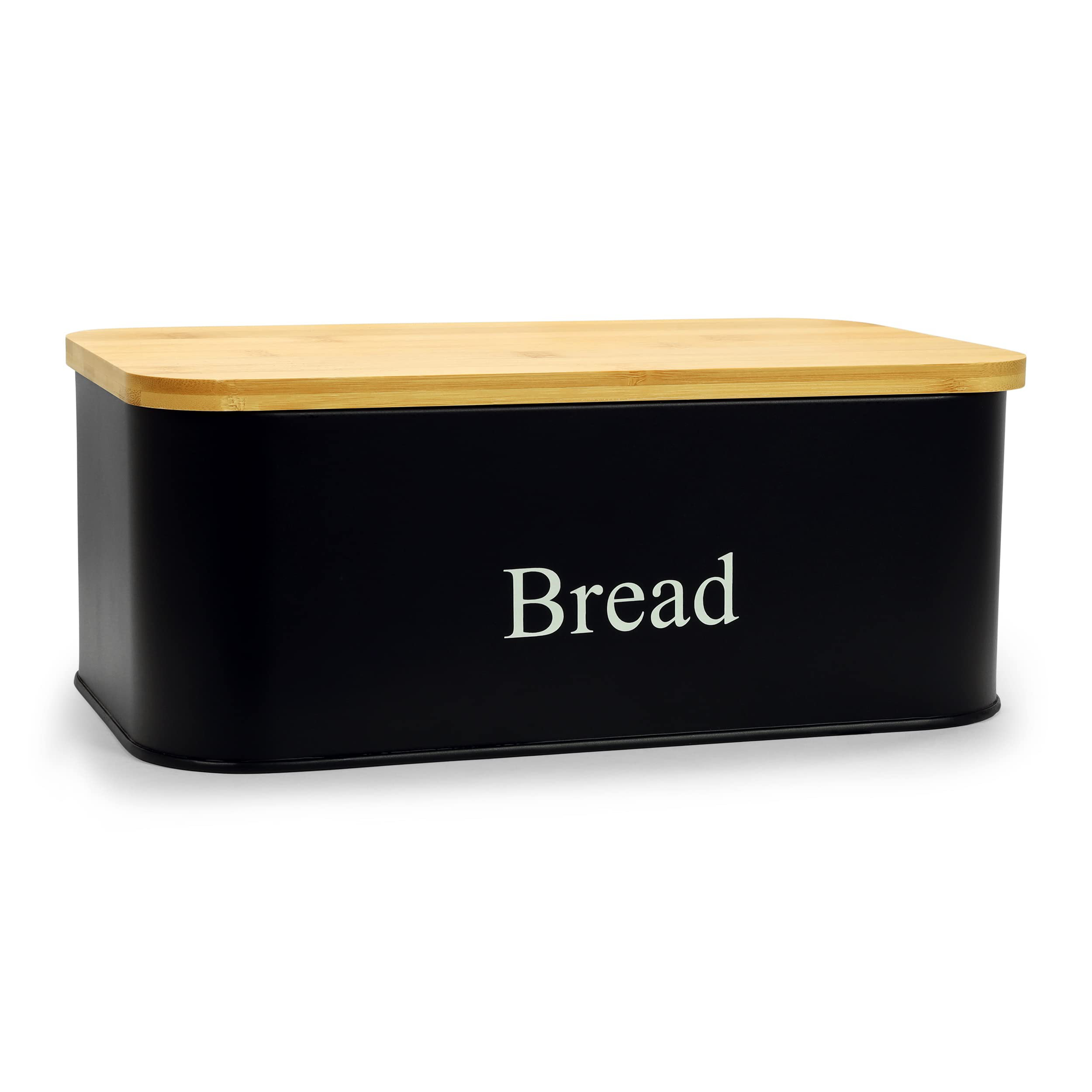 Gracie Oaks Modern Farmhouse Design Bread Box, Black | Wayfair