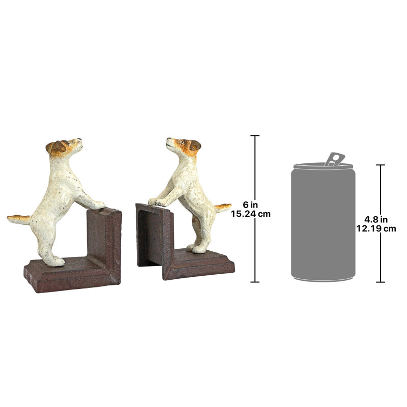 Design Toscano Jack Russell Terrier Dog Cast Iron Bookends & Reviews ...