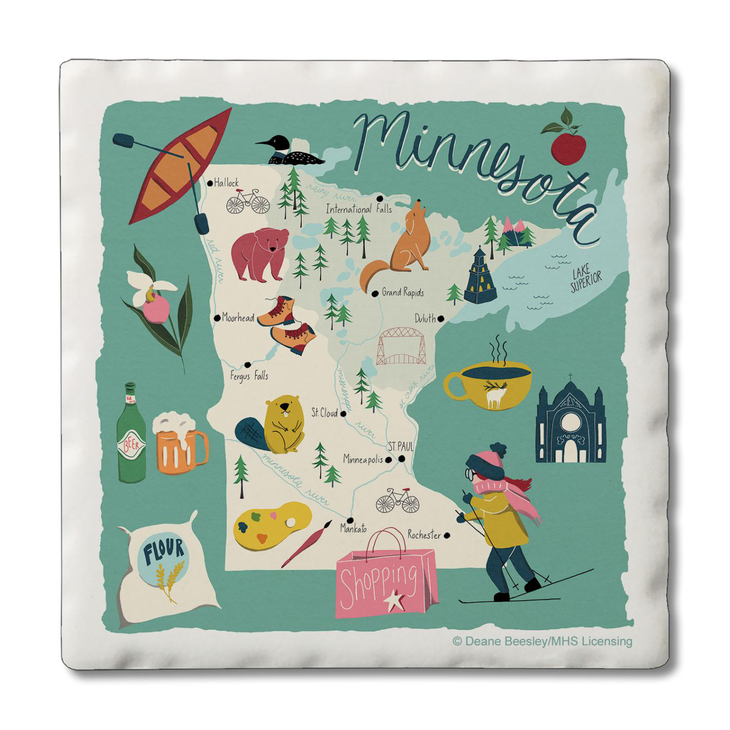 East Urban Home Minnesota 4 Piece Tumbled Tile Coaster Set | Wayfair