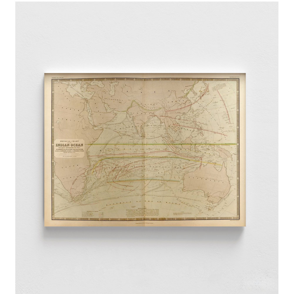 WeFrameArt Currents In The Indian Ocean By Vintage Maps, Extra Large ...