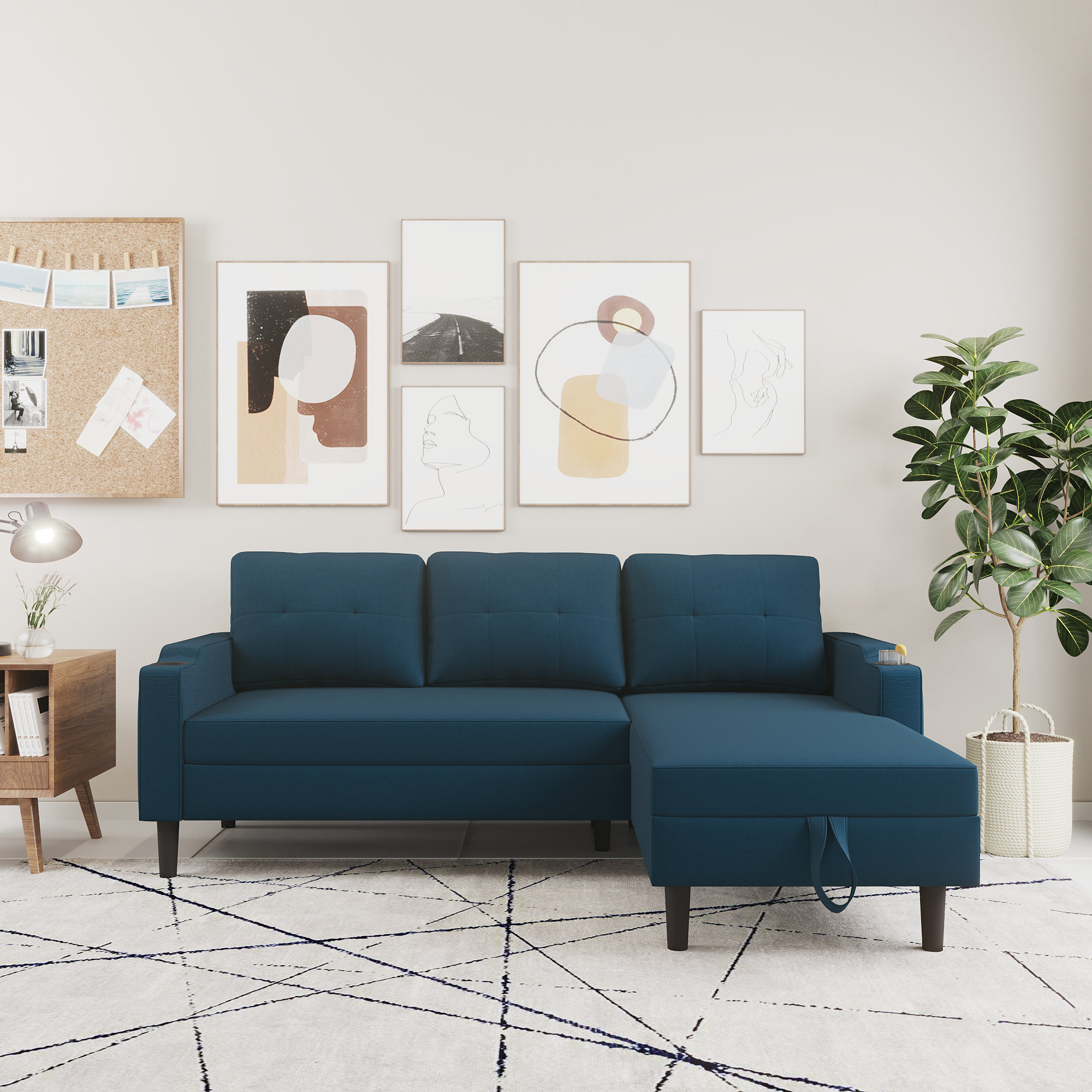 Wrought Studio™ Sleeper Sofa Bed, Modular Sectional Couch With Pull Out ...