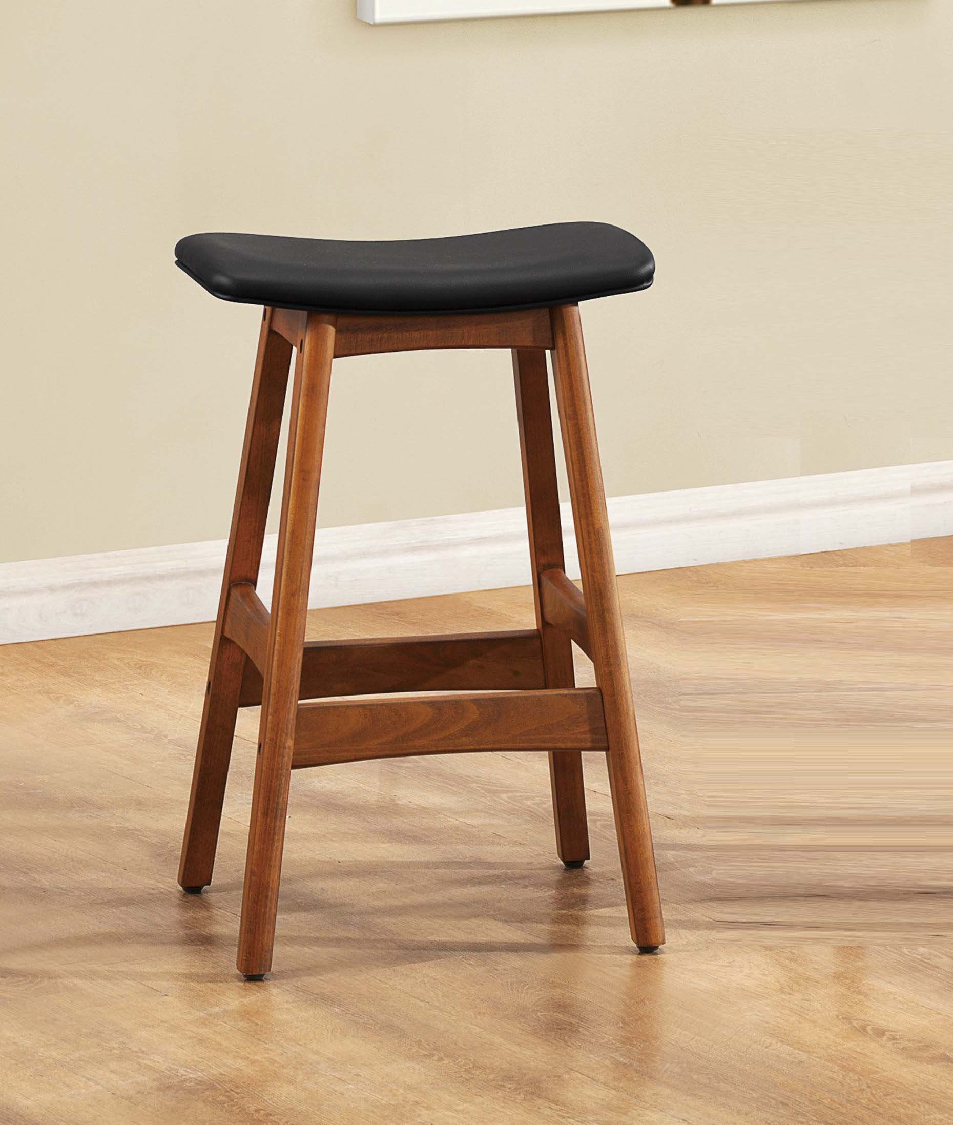 Corrigan Studio® Solid Wood Walnut Finish Counter Height Stools Set of ...