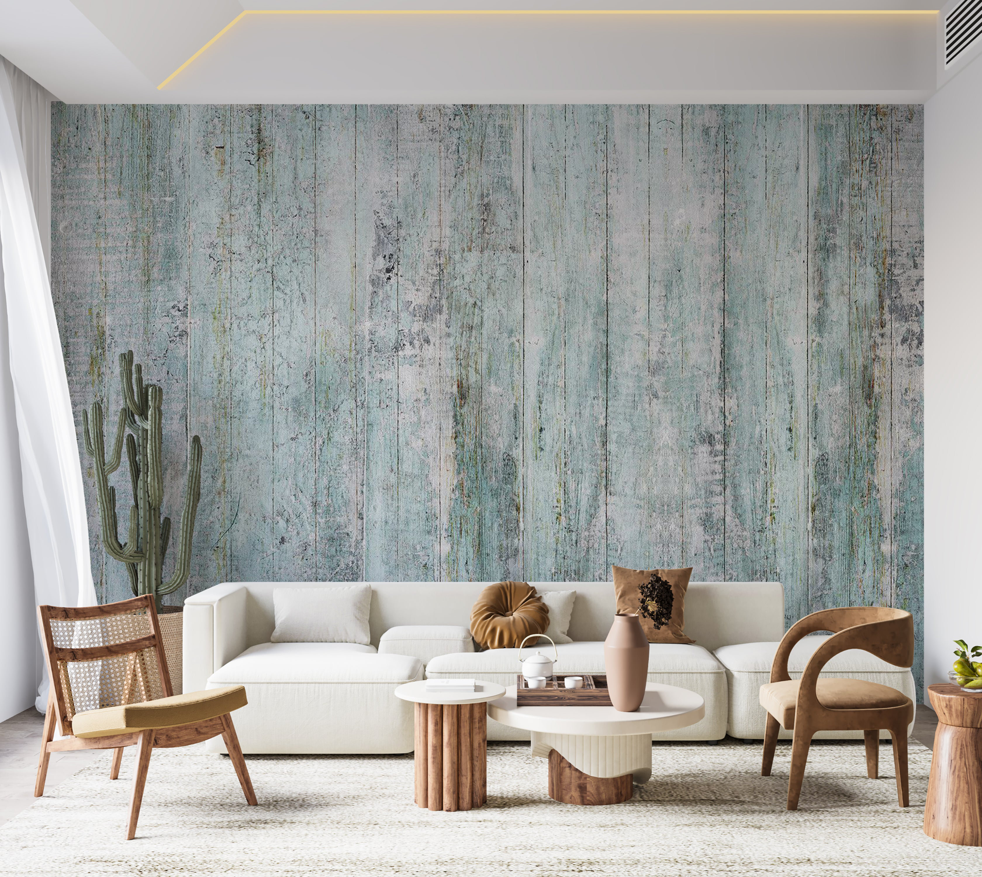 17 Stories Surface Background Wallpaper Wall Mural - Rustic Light Blue ...